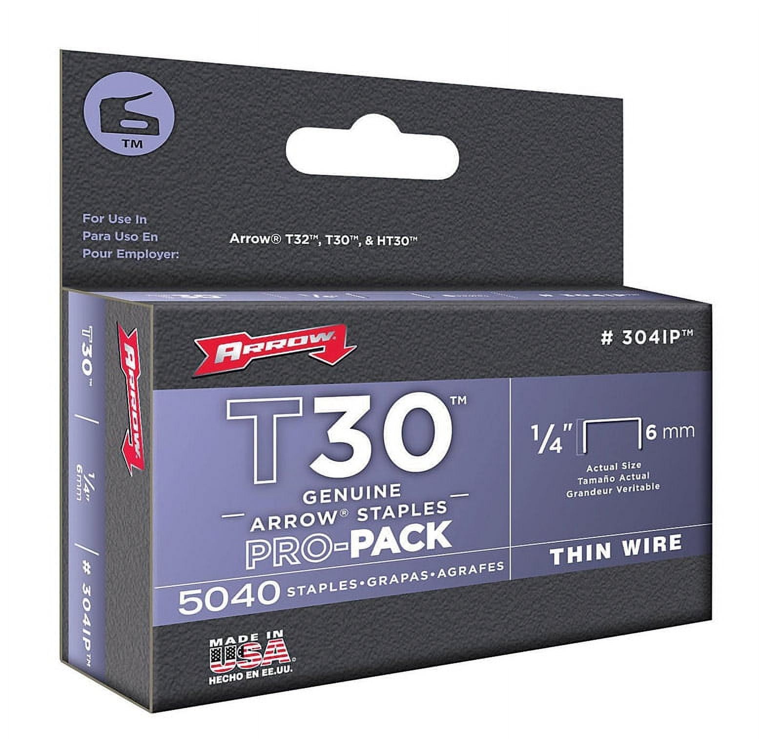Arrow Fastener Co. .25in. T30 Staples 304IP - Walmart.com