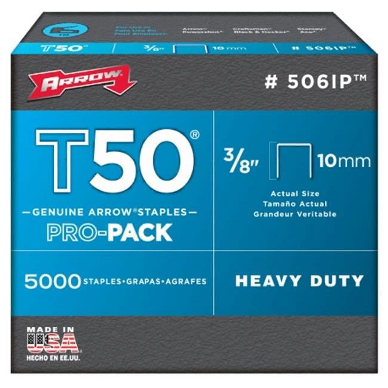 Arrow Fastener Co. .38in. T50 Staples 506IP - Walmart.com
