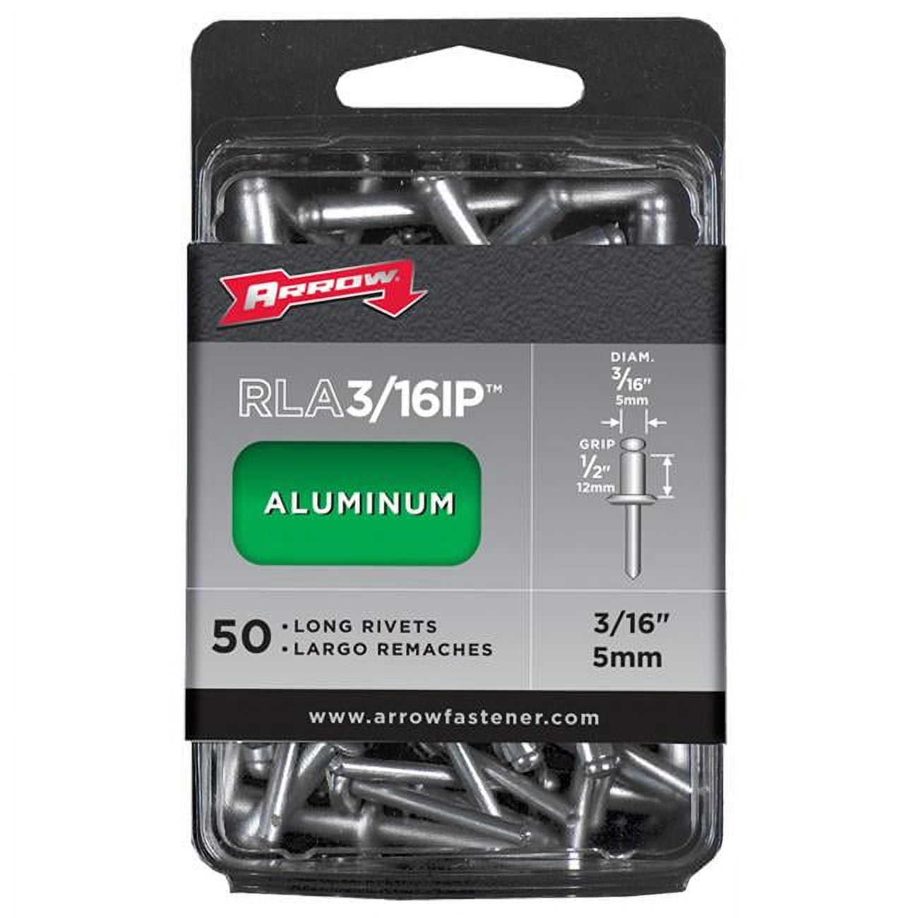 Arrow Fastener Co. RLA.19IP 50 Count .19 in. Long Aluminum Rivets ...