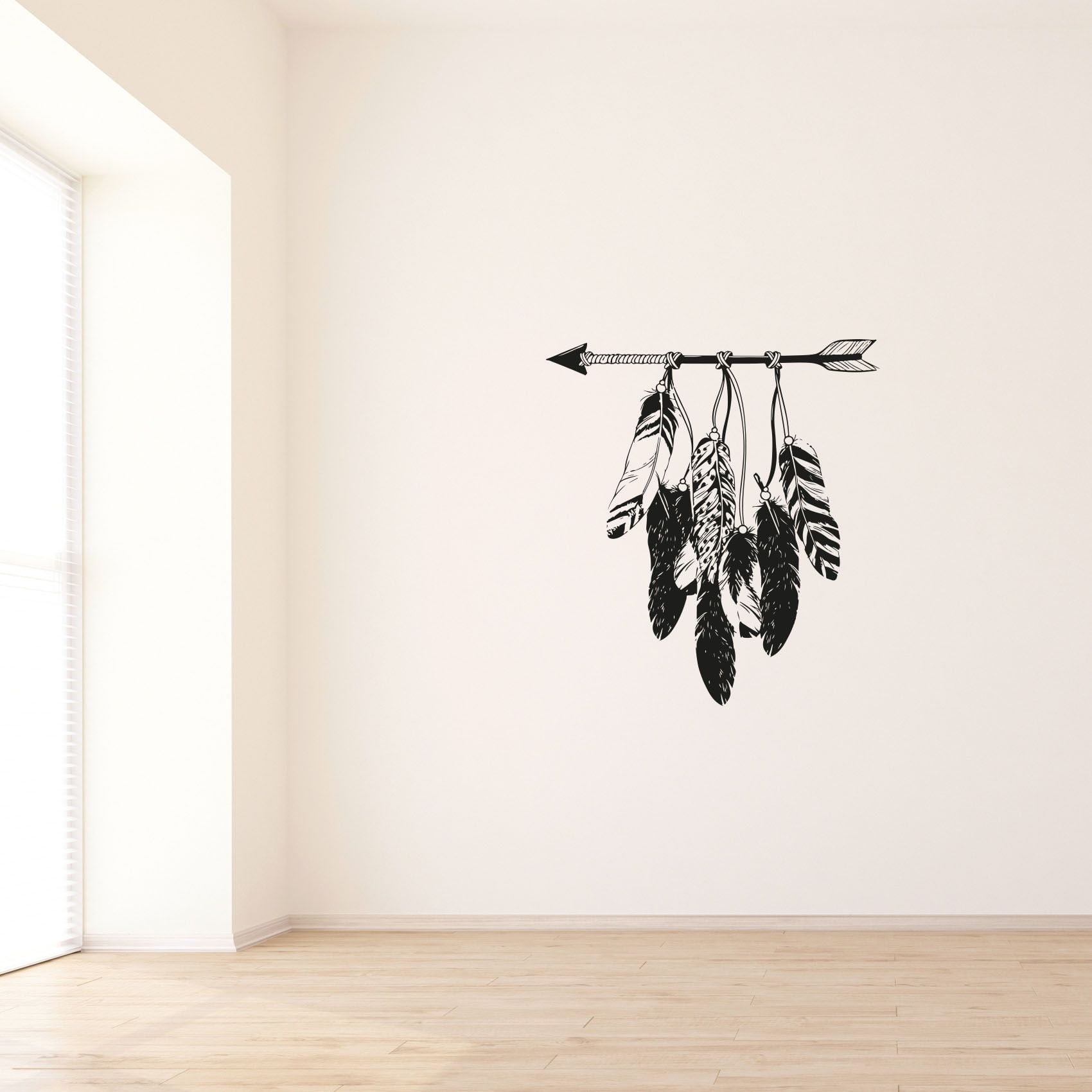 Arrow Feather Feathers Boho Arch Abstract Modern Bohemian Accent Wall ...