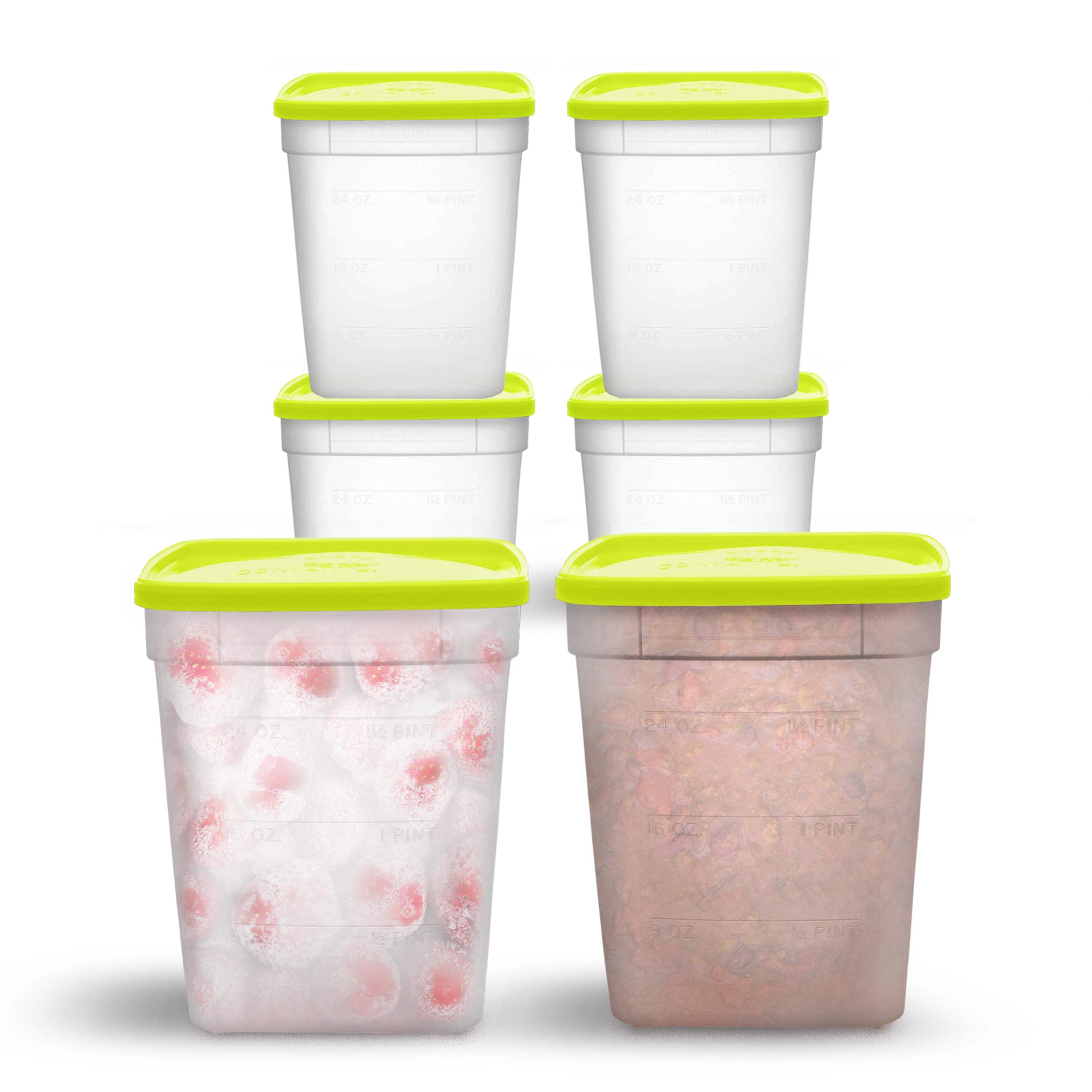 Arrow BPA-Free 1 Quart Food Storage Containers, 6 Pack with Lids ...