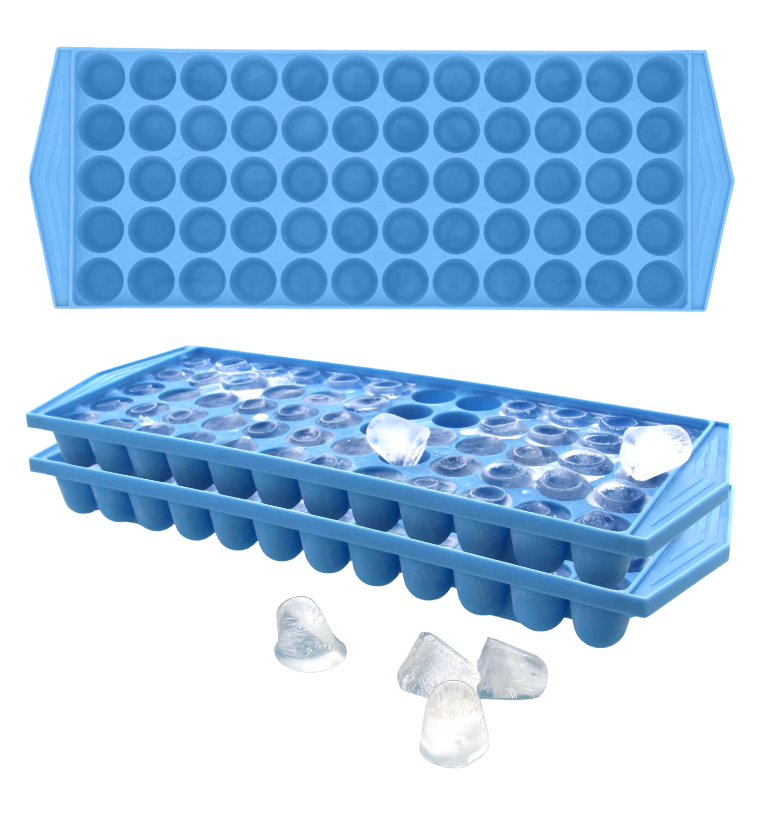 Arrow Home Products Stackable Plastic Mini Ice Cube Tray Set, 60-Cavity ...