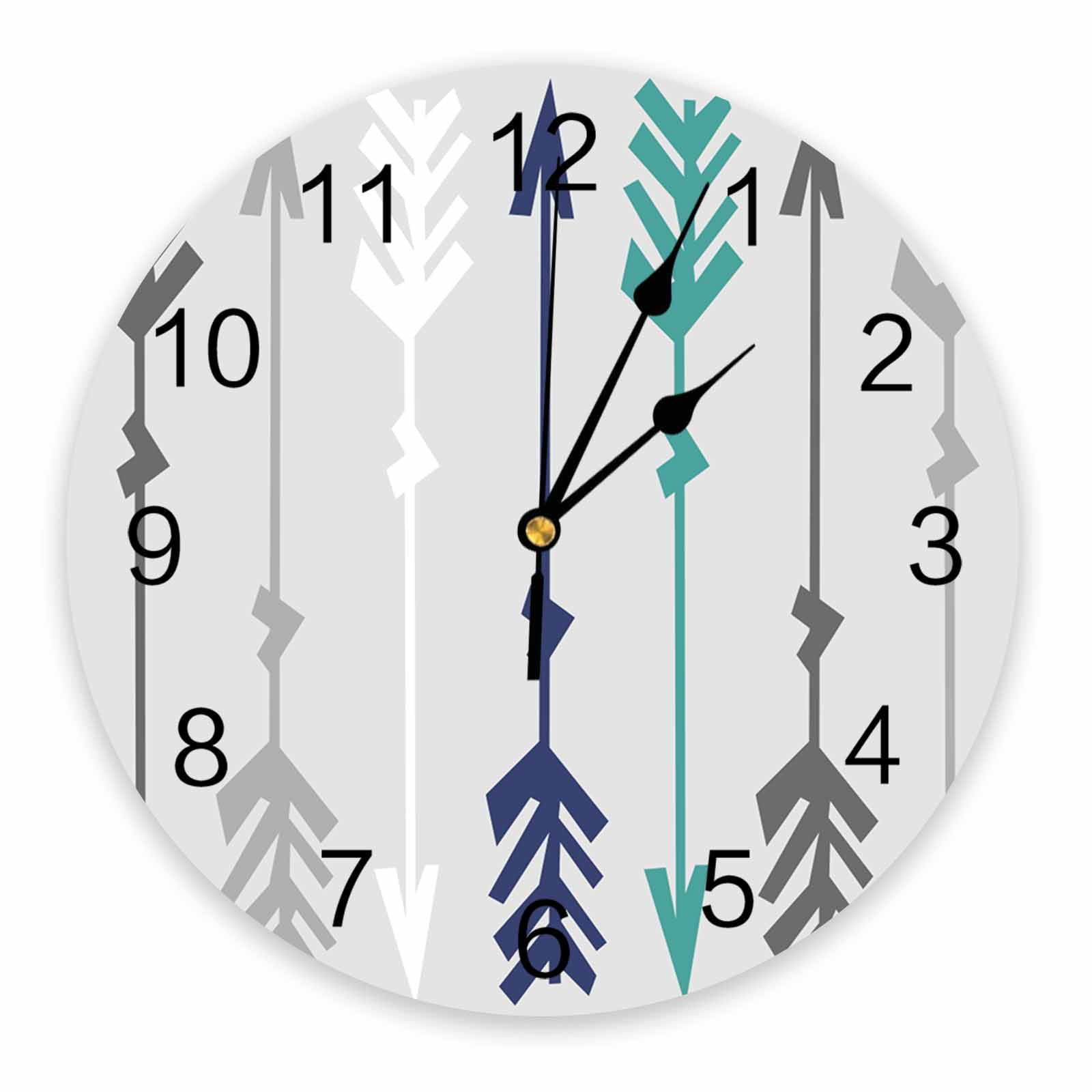 Arrow Indian Retro Wall Clock Large Modern Kitch Dinning Round Wall ...