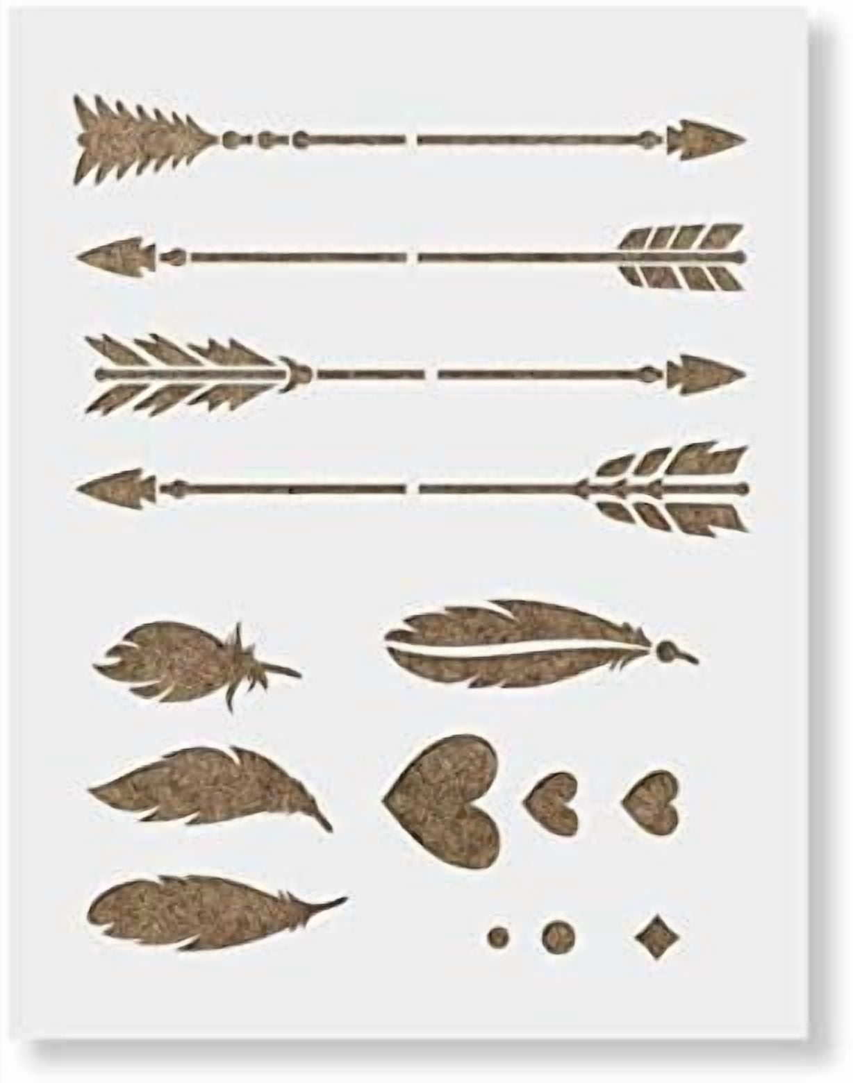 Arrow Kit Stencil - Arrow Kit Stencil, Arrow Feather, Stencil of Arrows ...