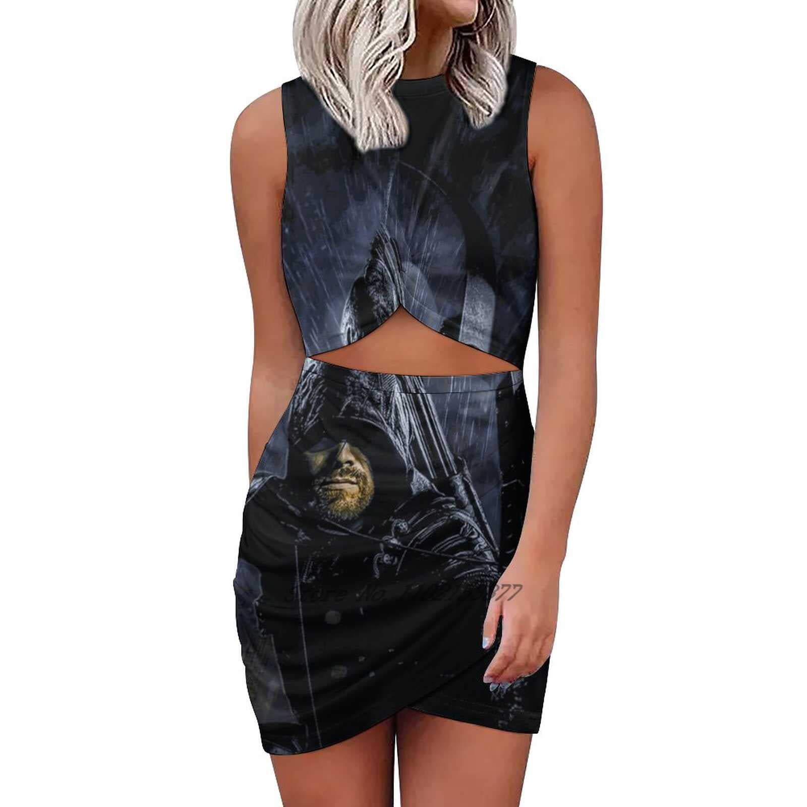 Arrow Loose Pocket Dress Fashion Print Dress Short Sleeve V-Neck A-Line ...