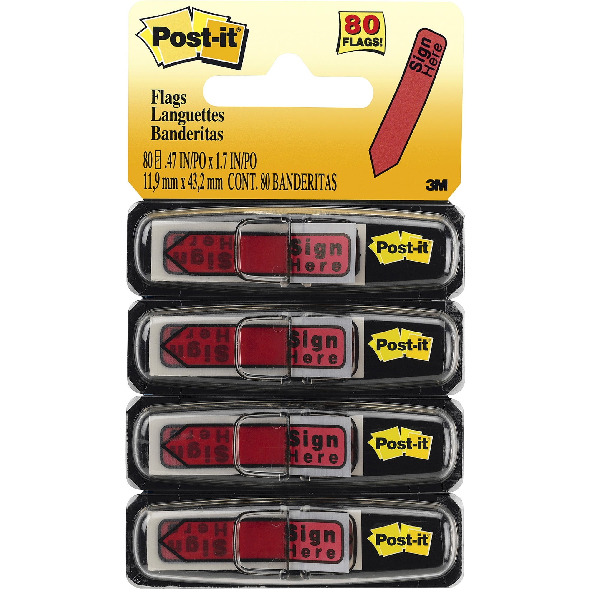 Arrow Message 1/2" Page Flags In Dispenser, "sign Here", Red, 80/pack ...