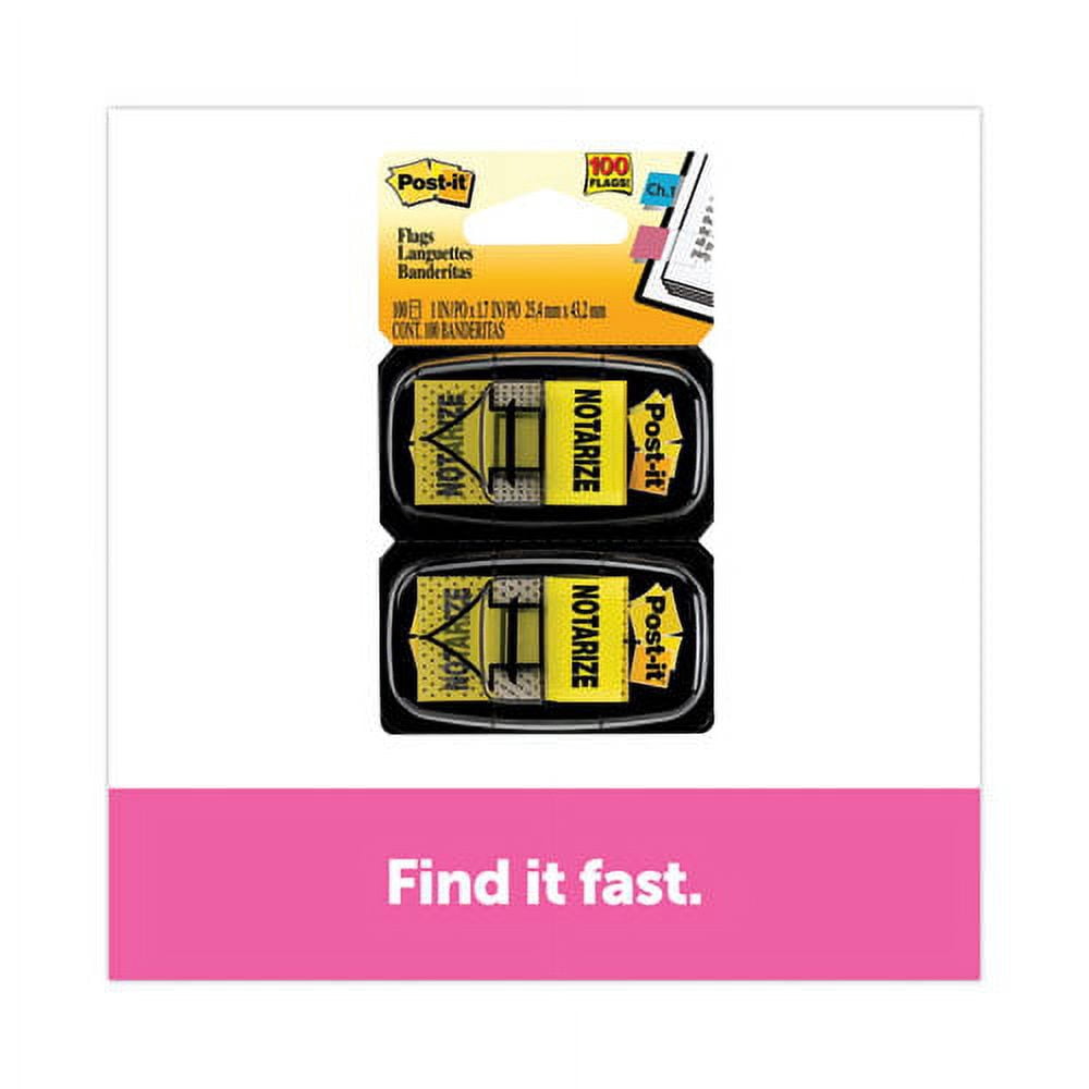 Arrow Message 1" Page Flags, "notarize," Yellow, 2 50-Flag Dispensers ...
