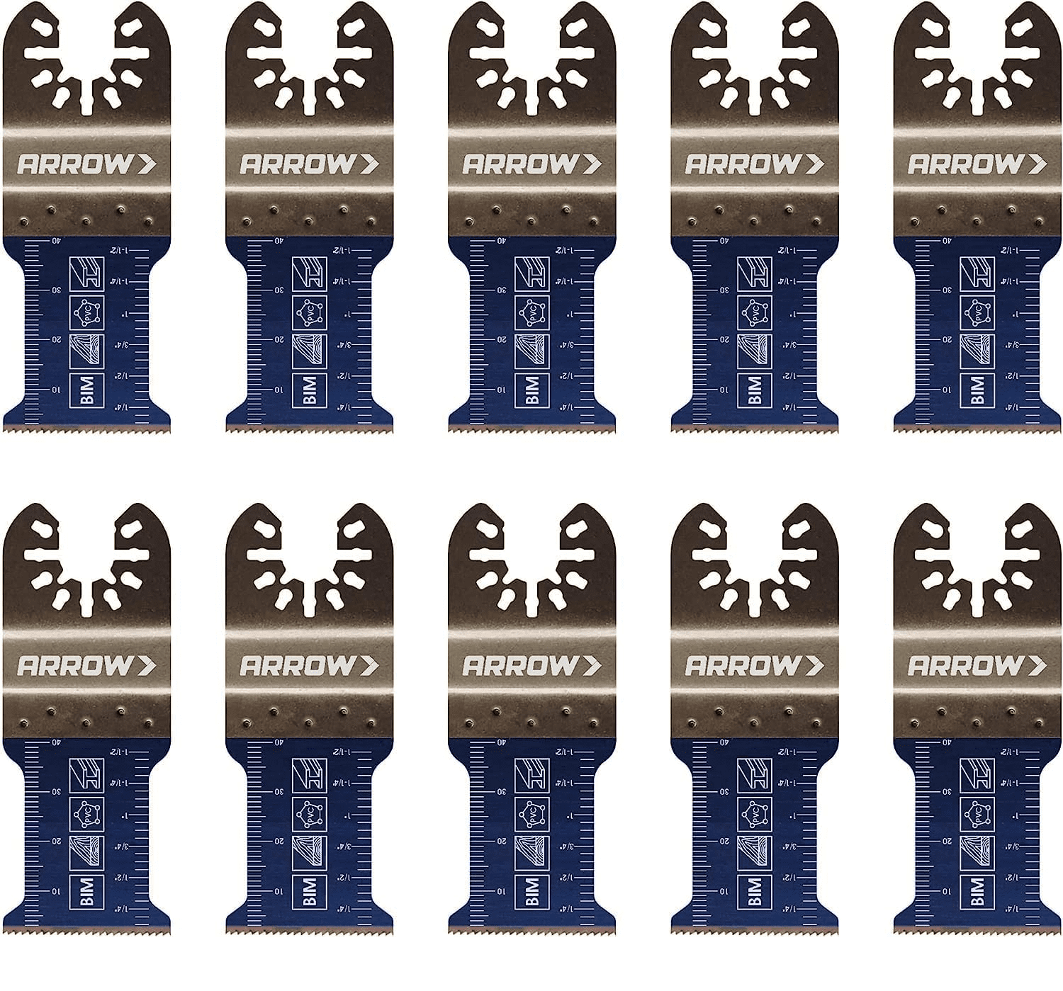 Arrow OSC107-10 Standard Wood and Nail Oscillating Tool Blade for Wood ...