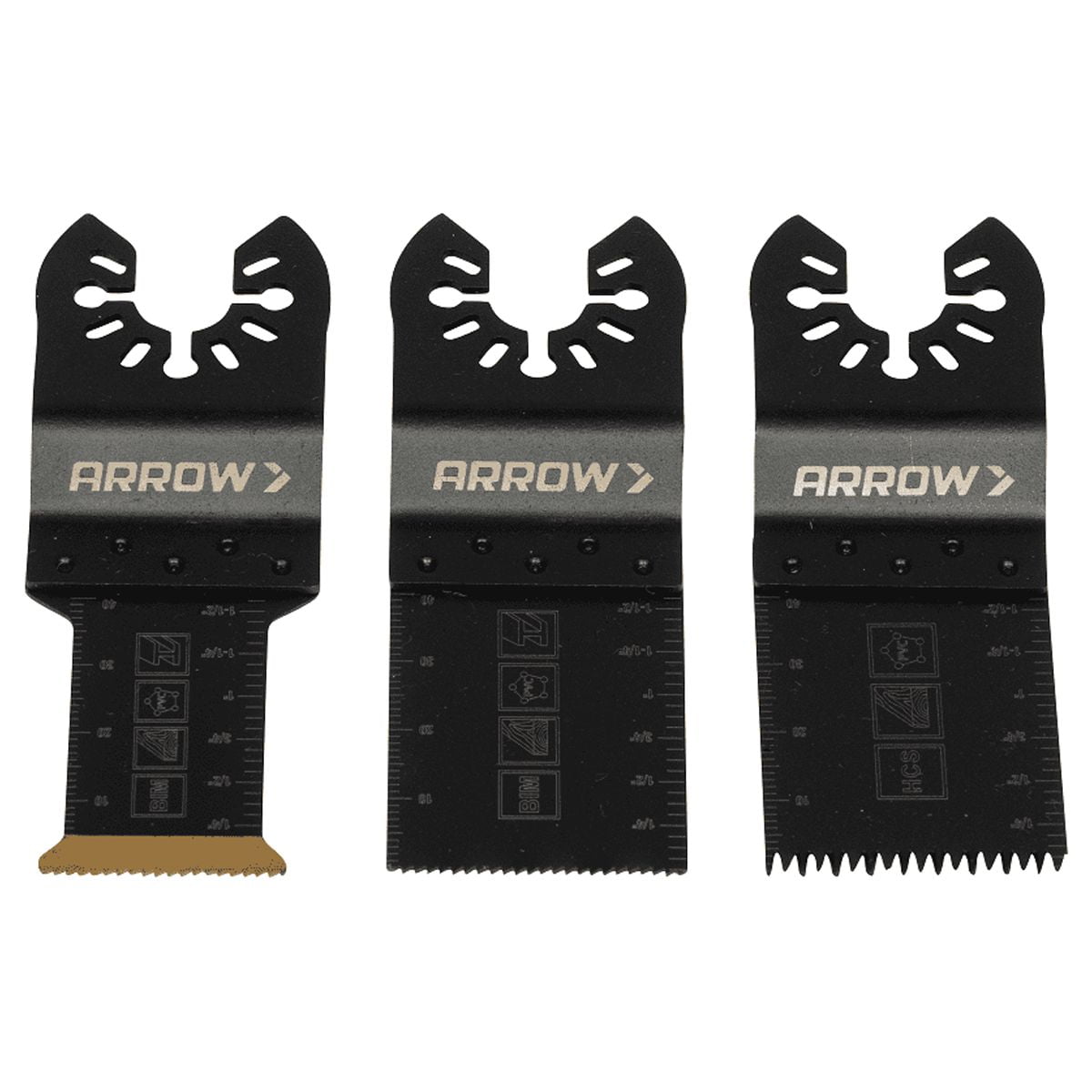 Arrow OSC125K-3A Oscillating Assortment Blade Pack for Hardwood ...