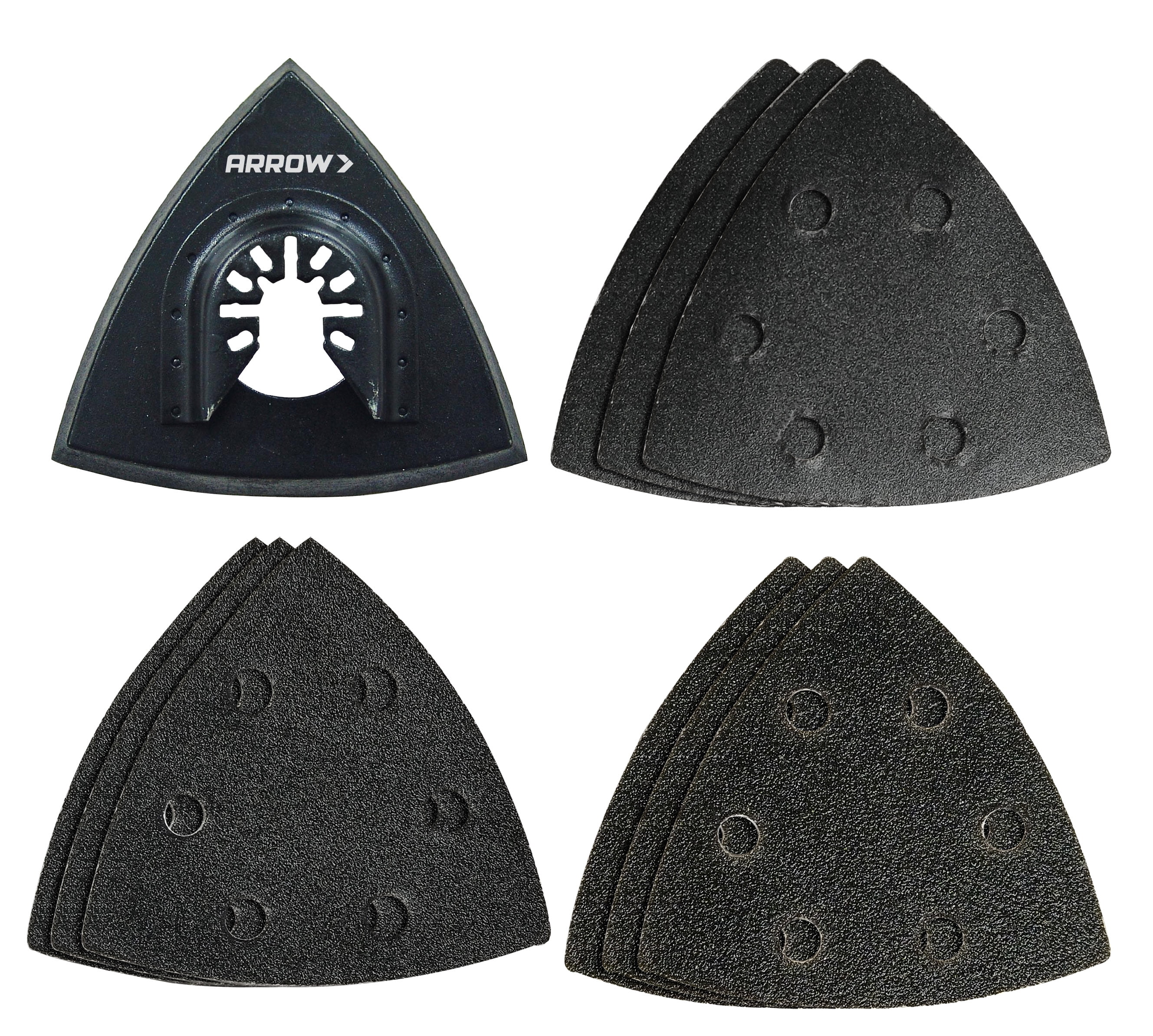 Arrow OSCTSV-1 Multi-Tool Triangle Sandpaper, Assorted Grits, 10-Pk ...