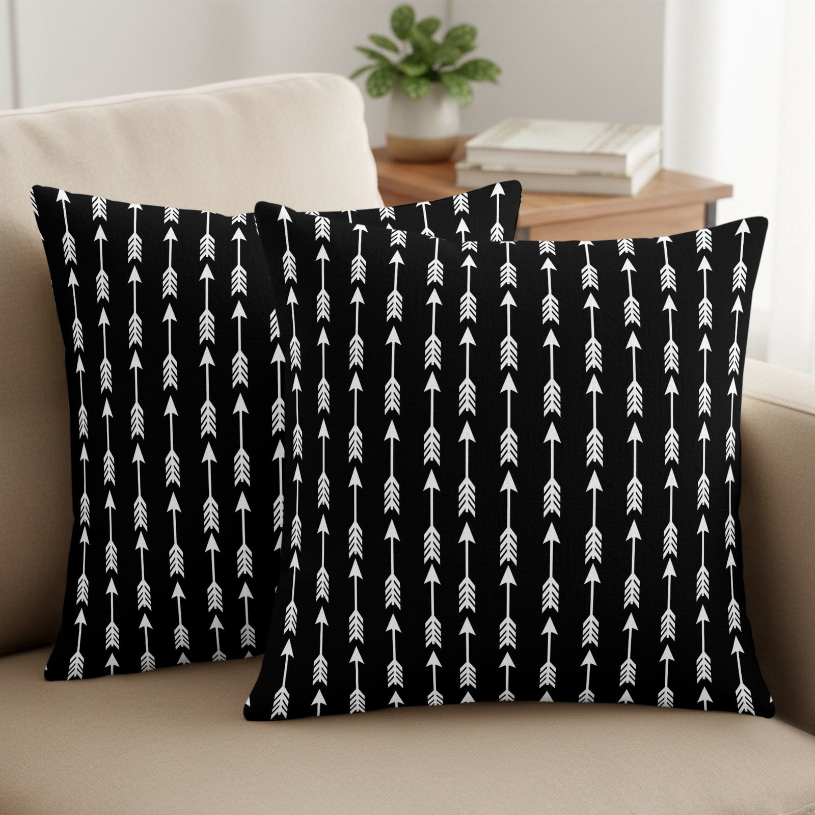 Arrow Pillow Covers Set of 2, Abstract Rustic Western Tribal Geometric ...
