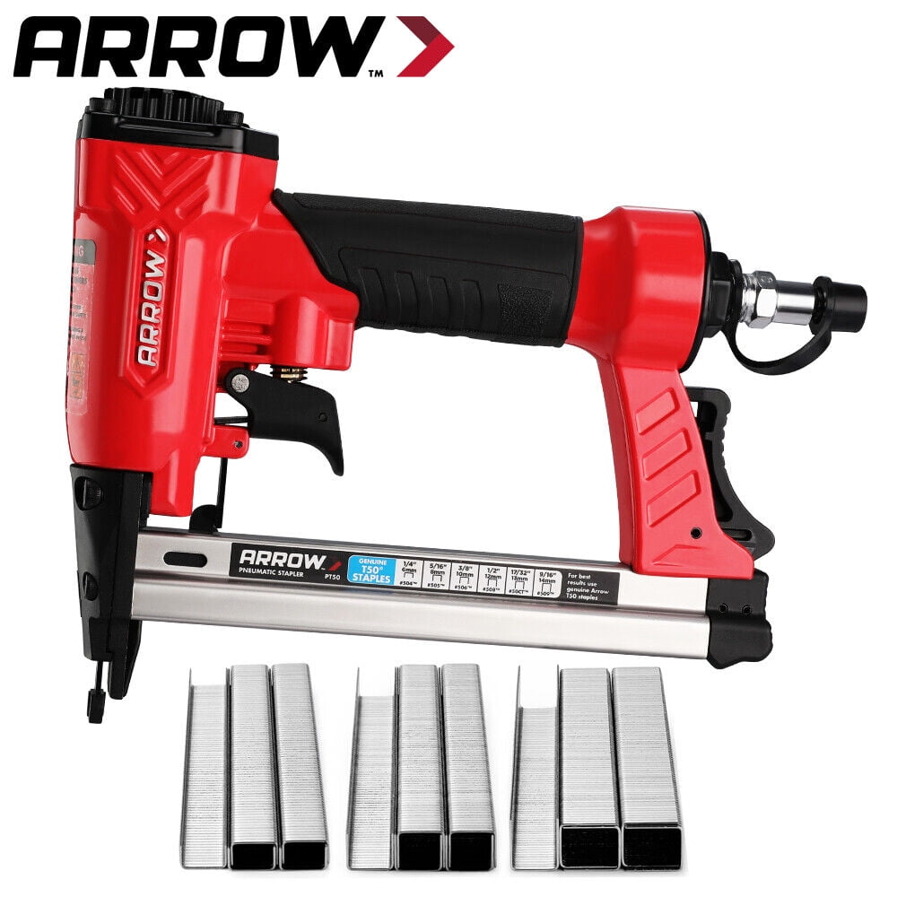 Arrow Pneumatic Staple Gun Oil-Free Upholstery Stapler 1/4" 3/8 1/2 ...
