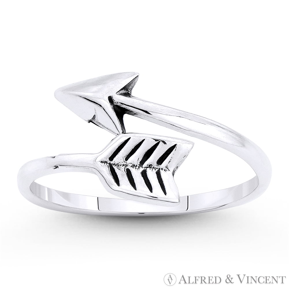 Arrow & Quill Archery Charm Bypass Ring in Oxidized .925 Sterling ...