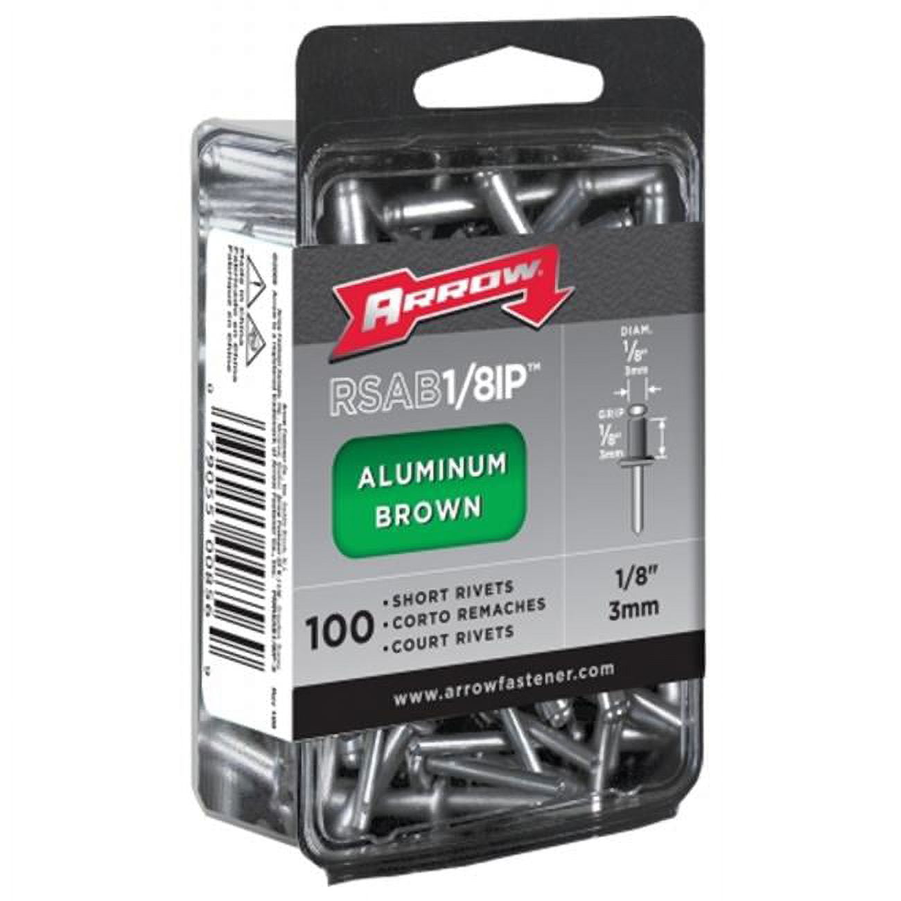 Arrow RSAB1/8IP 1/8" Short Brown Aluminum Rivets (100-pack) - Walmart.com