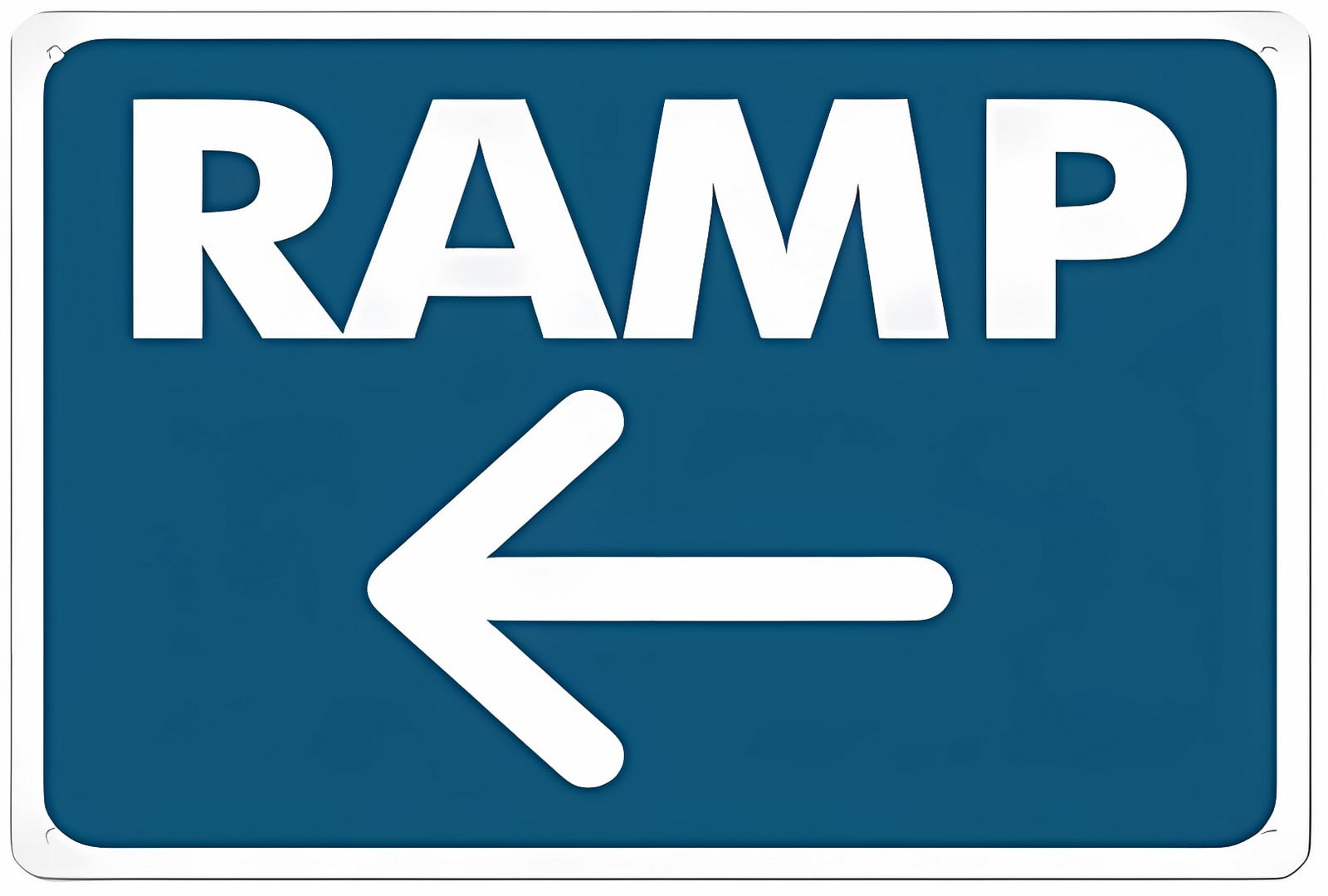 Arrow Ramp Left Aluminum Tin Warning Sign 12 x 8 Inches - for Home ...