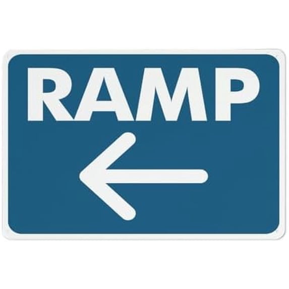 Arrow Ramp Left Sign Outdoor Signs Aluminum 12X8 Inch Uv Ink Printed ...