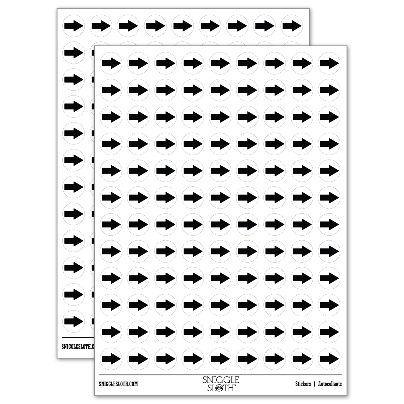 Arrow Rounded Corners Solid 200+ Round Stickers - White - Gloss Finish ...