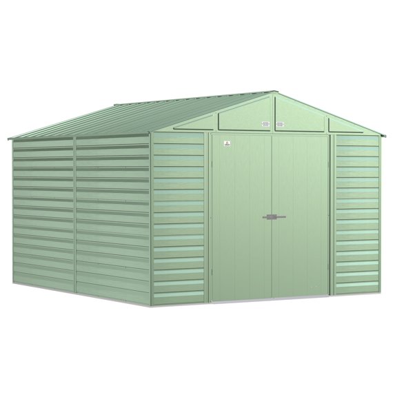 Arrow Select Steel Storage Shed Steel Storage Shed, 10x12, Sage Green ...