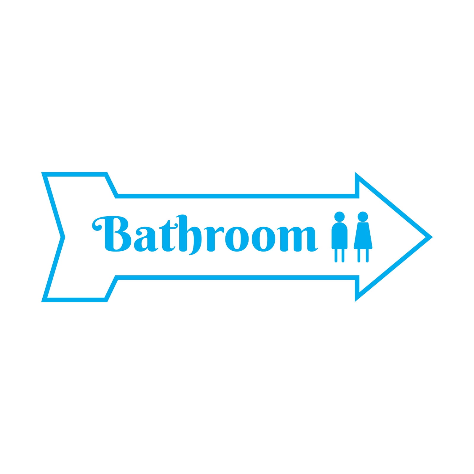 Arrow Shape Bathroom Right 12x4" Wall or Door Sign | Restrooms Signage ...