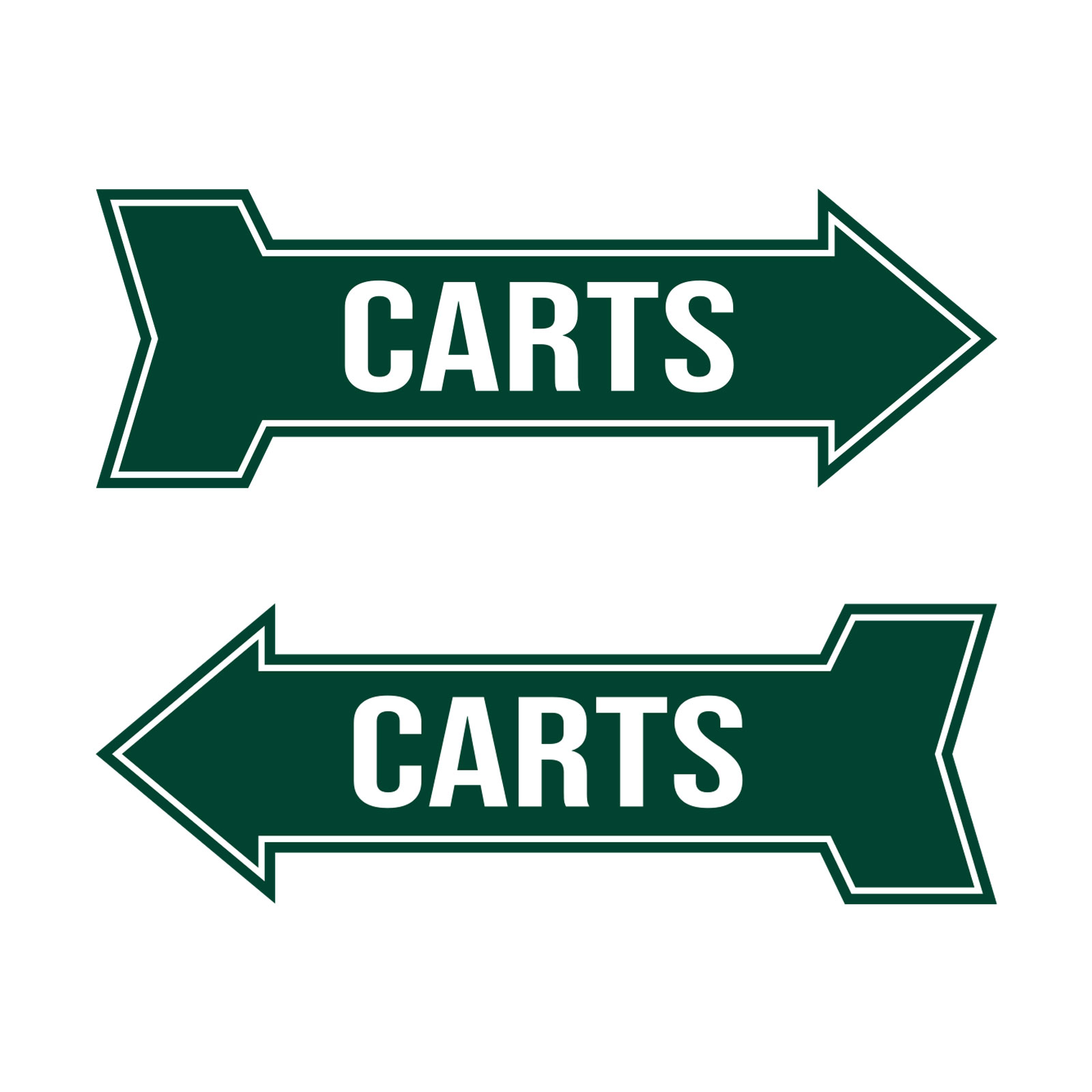 Arrow Shape Carts Left & Right 12x4" Wall or Door Sign | Golf Signage ...