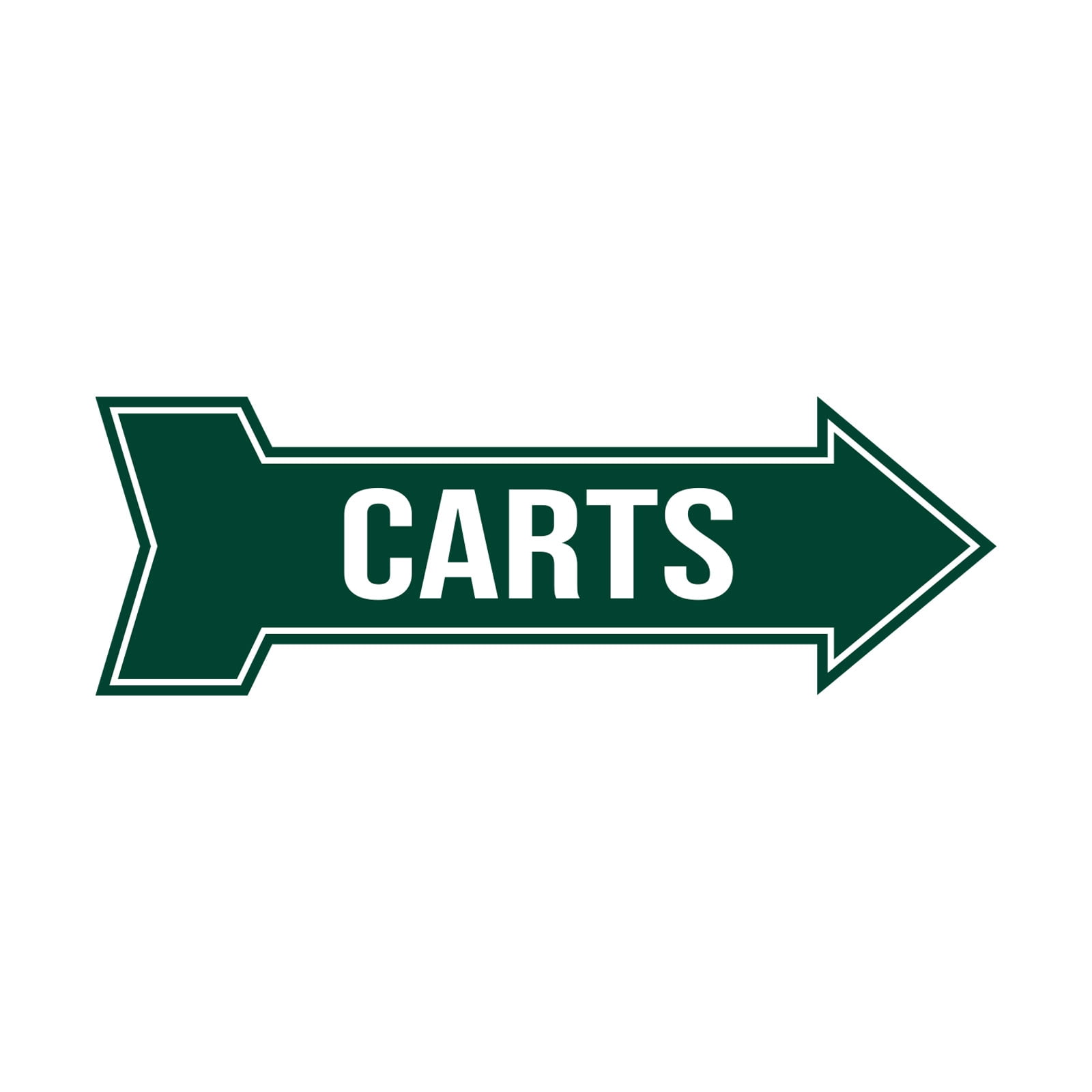 Arrow Shape Carts Right 12x4" Wall or Door Sign | Golf Signage ...