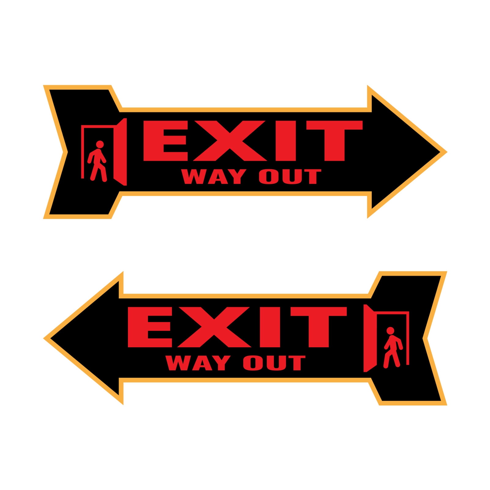 Arrow Shape Exit Way Out Left & Right 12x4" Wall or Door Sign | Public ...