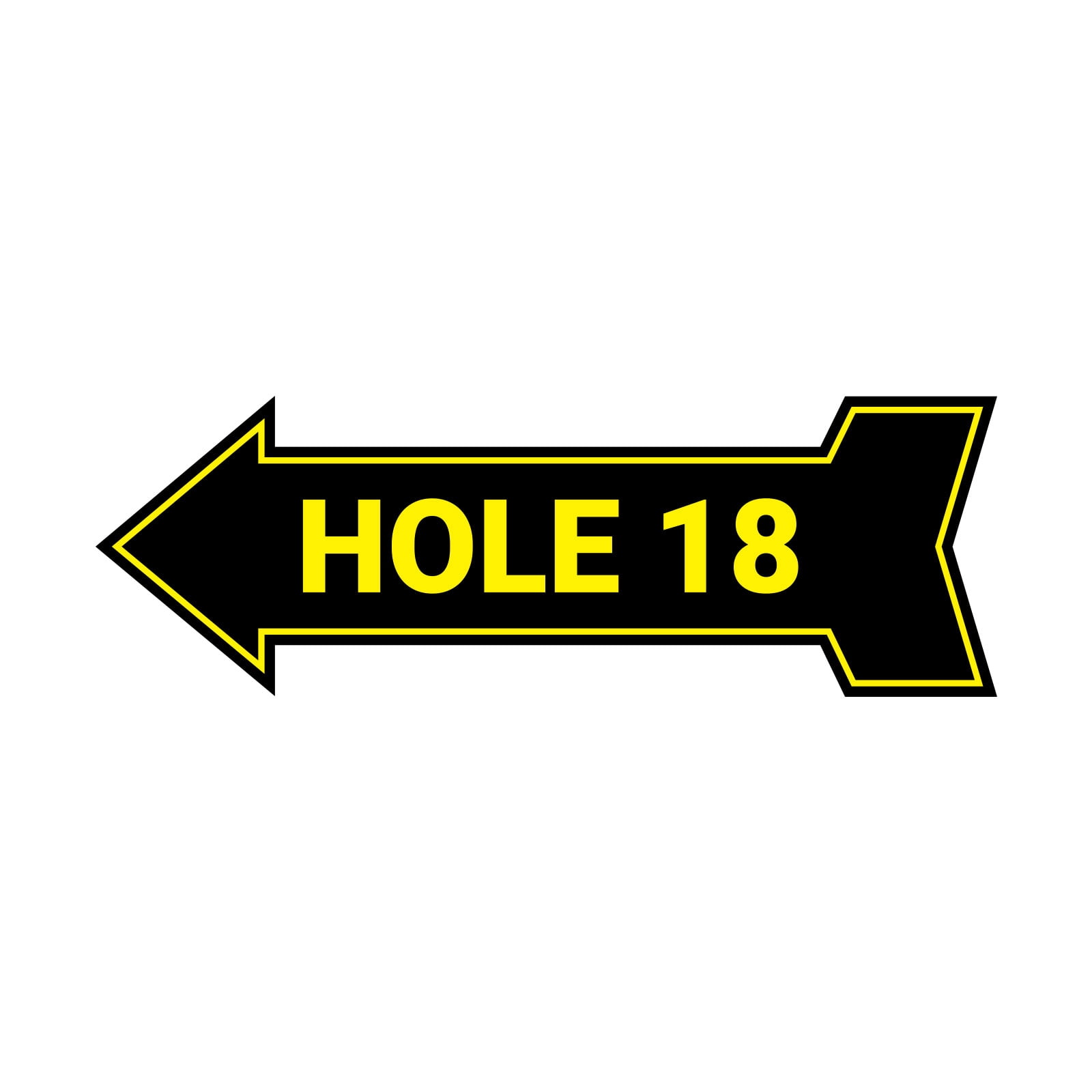 Arrow Shape Hole 18 Left 12x4" Wall or Door Sign | Golf Signage ...