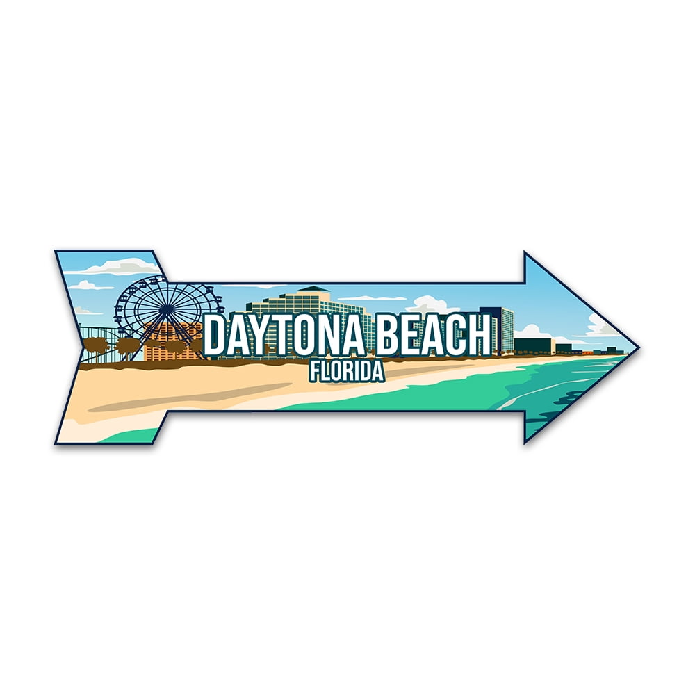 Arrow Shape Plus Daytona Beach, Florida 12x4" Wall or Door Sign ...