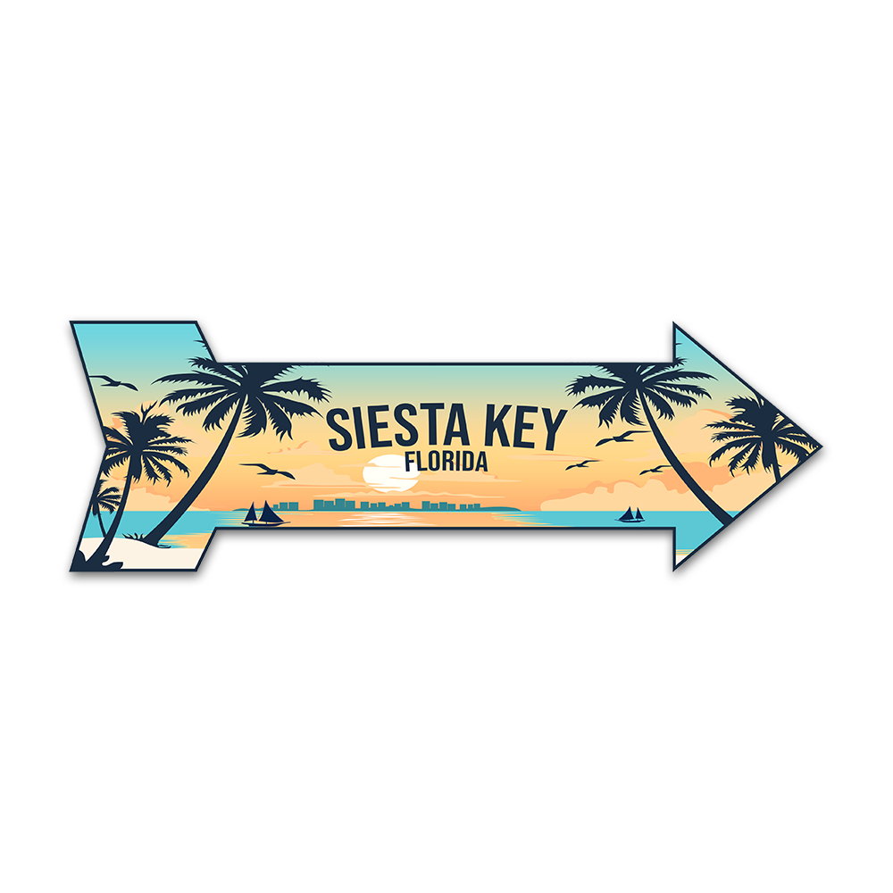 Arrow Shape Plus Siesta Key Beach, Florida 12x4" Wall or Door Sign ...