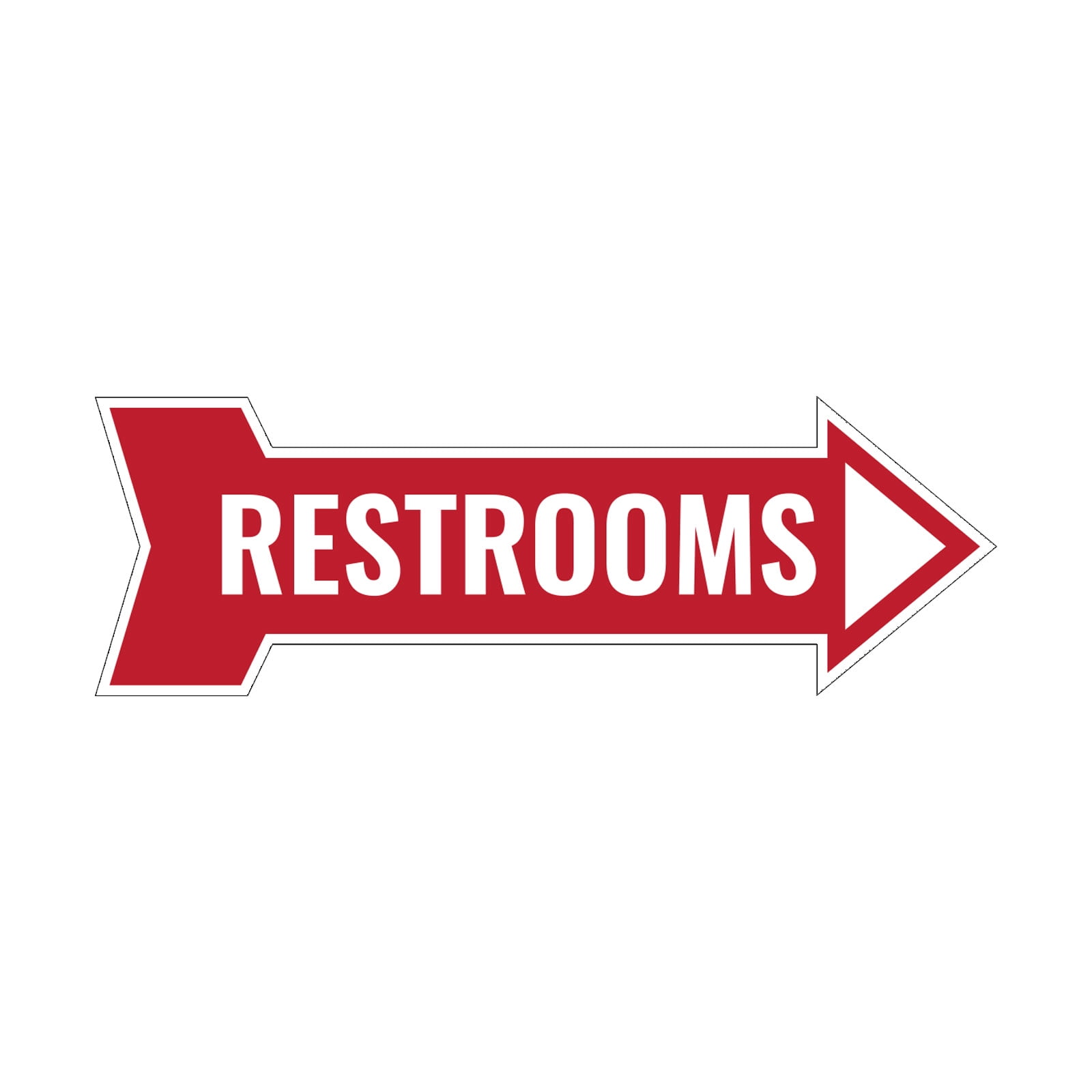Arrow Shape Restrooms Right 12x4" Wall or Door Sign | Bathroom Signage ...