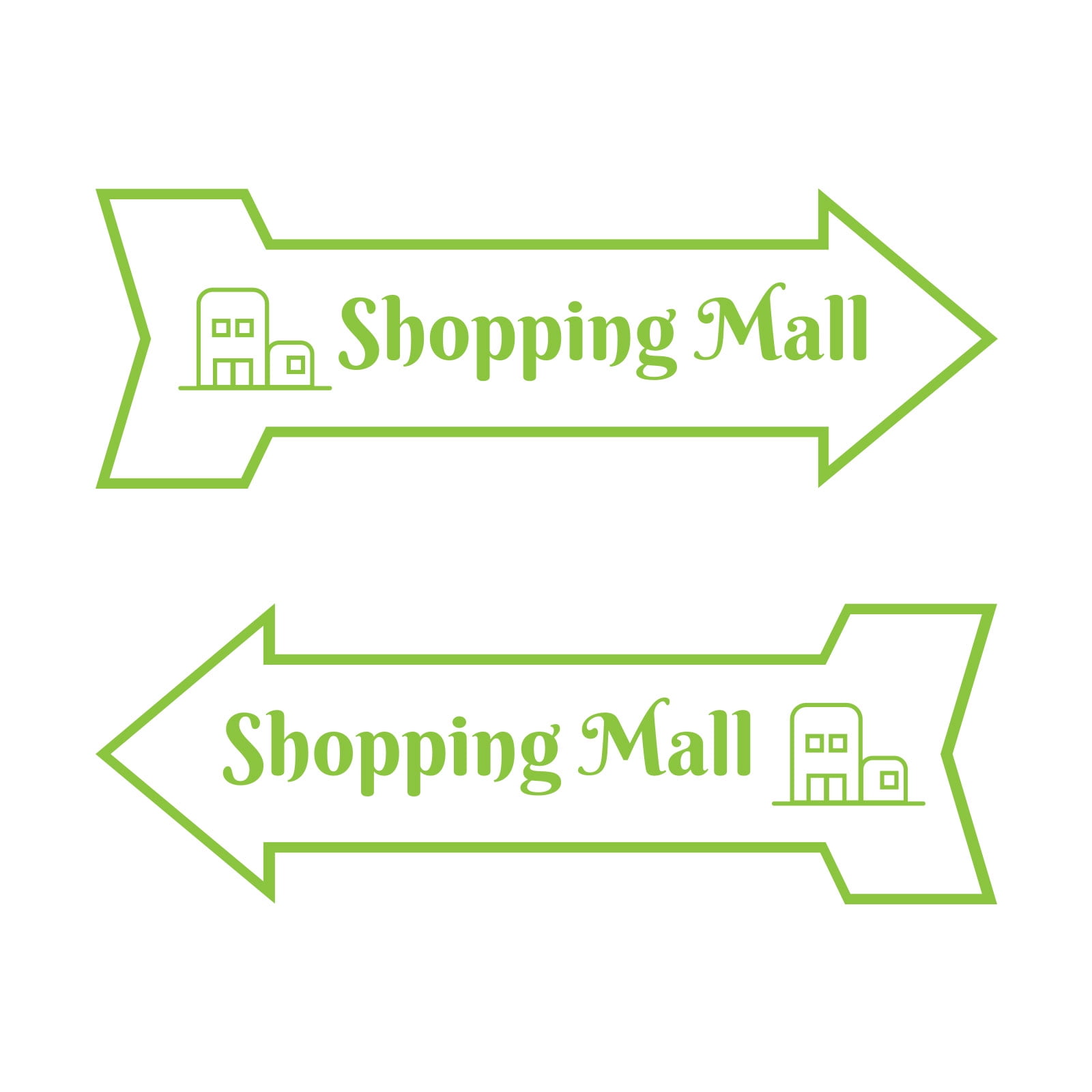 Arrow Shape Shopping Mall Left & Right 12x4" Wall or Door Sign | Public ...
