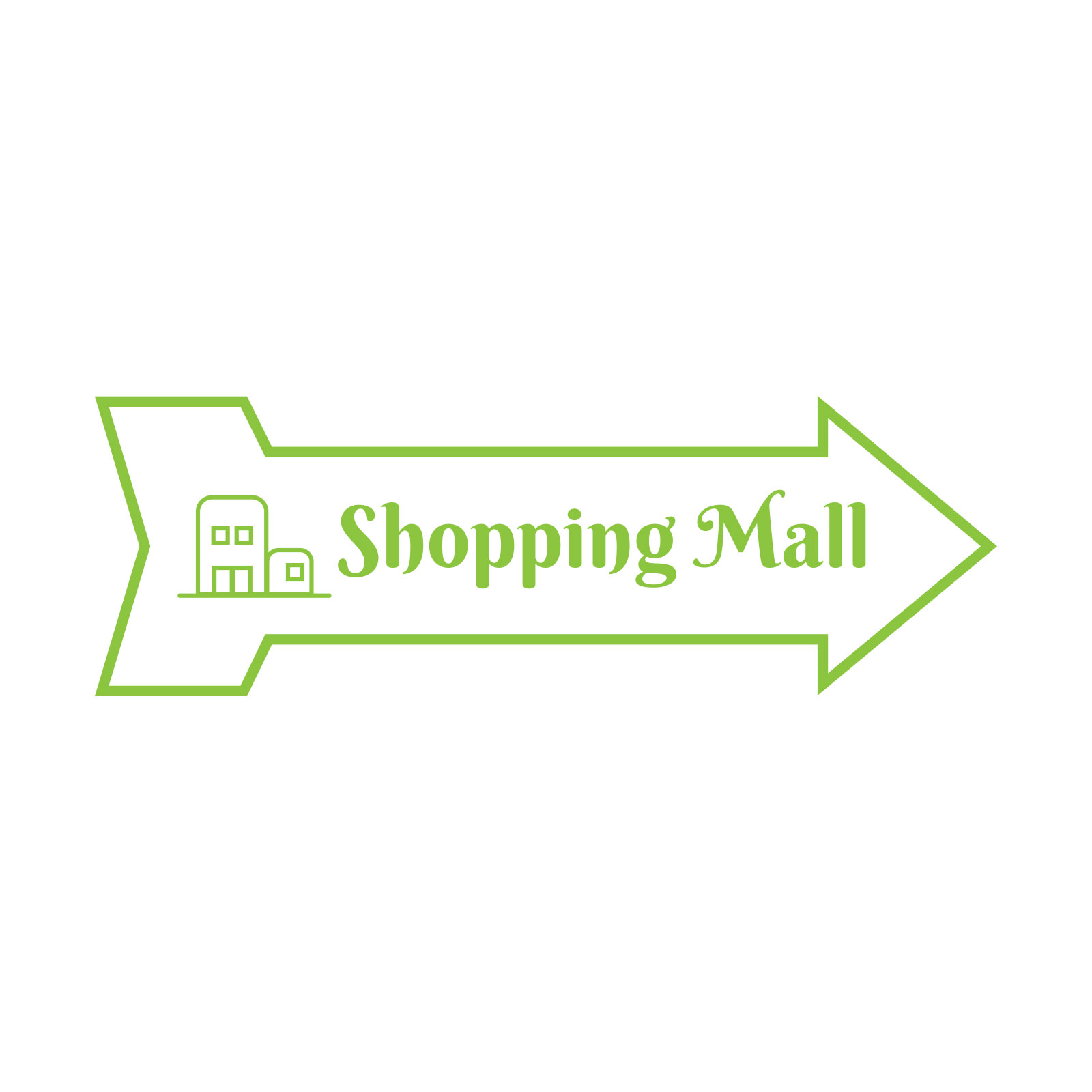 Arrow Shape Shopping Mall Right 12x4" Wall or Door Sign | Public Shop ...