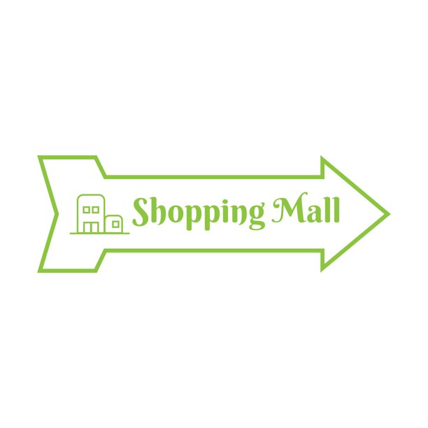 Arrow Shape Shopping Mall Right 12x4" Wall or Door Sign | Public Shop ...