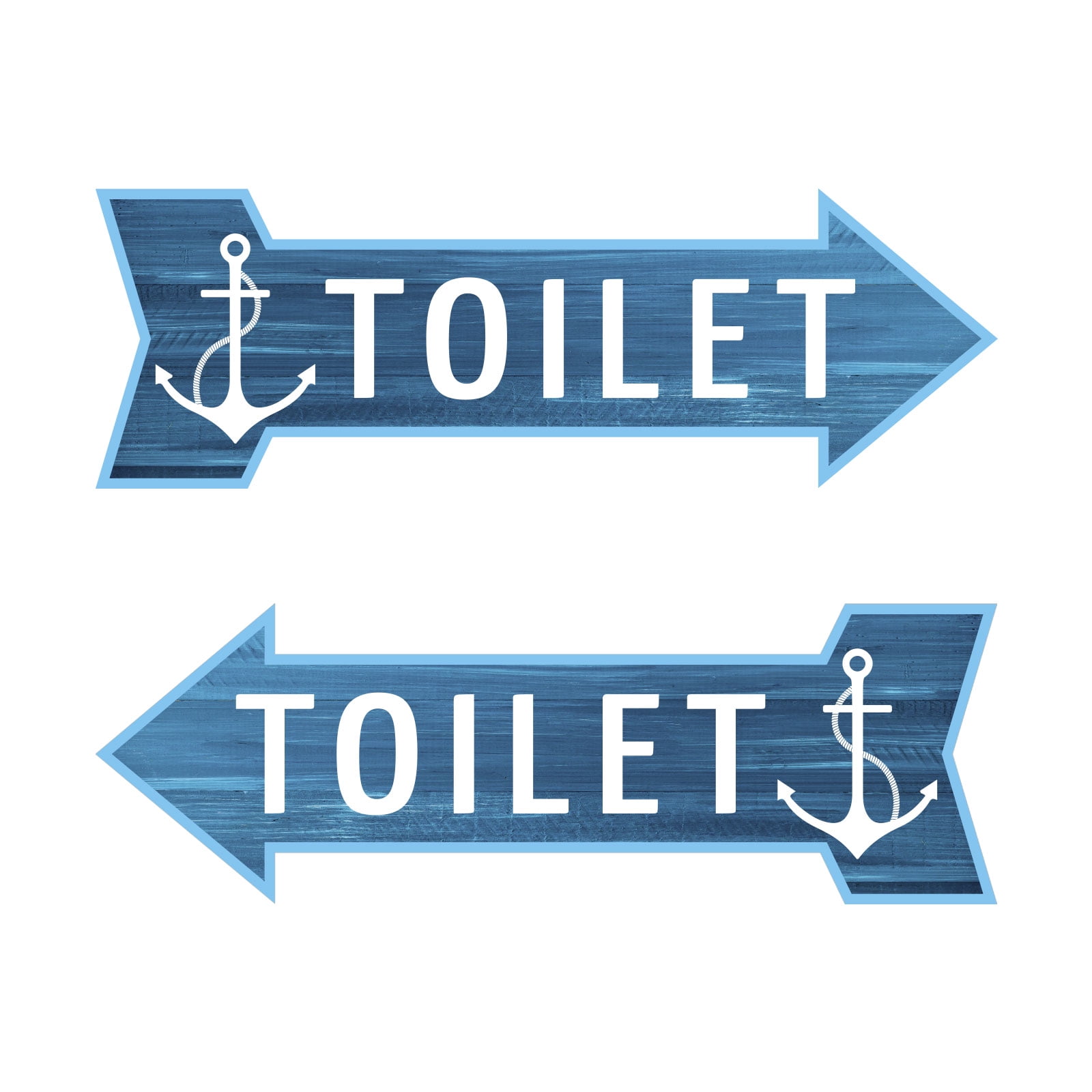 Arrow Shape Toilet Left & Right 12x4" Wall or Door Sign | Bathroom ...