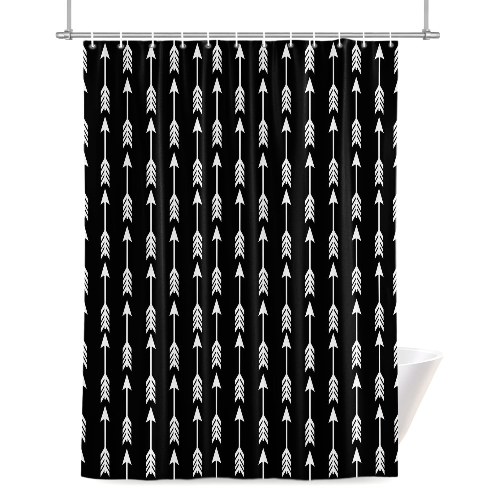 Arrow Shower Curtain, Abstract Rustic Western Tribal Geometric Arrow ...