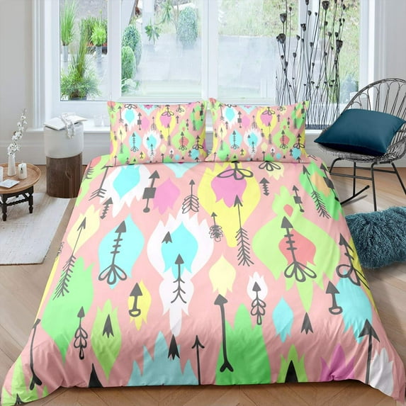 Arrow Sign Comforter Cover Set Watercolor Colorful Arrow Sign Duvet ...