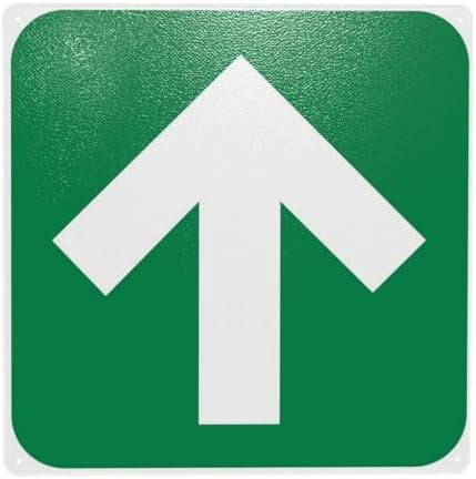 Up Arrow Sign - Green Warning Sign, Exit Security Metal Signs for Home ...
