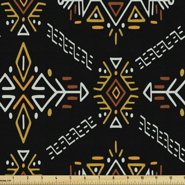 Ambesonne African Fabric by the Yard Upholstery, Dancing People, 2 ...