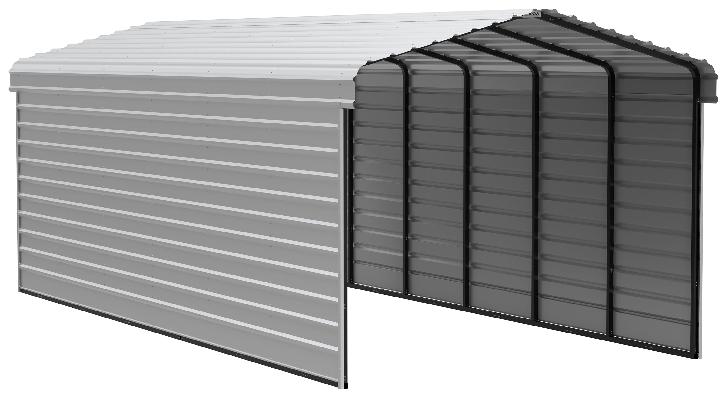 Arrow Steel Carport with 2 Side Wall Kits, 12x29x09 - Walmart.com