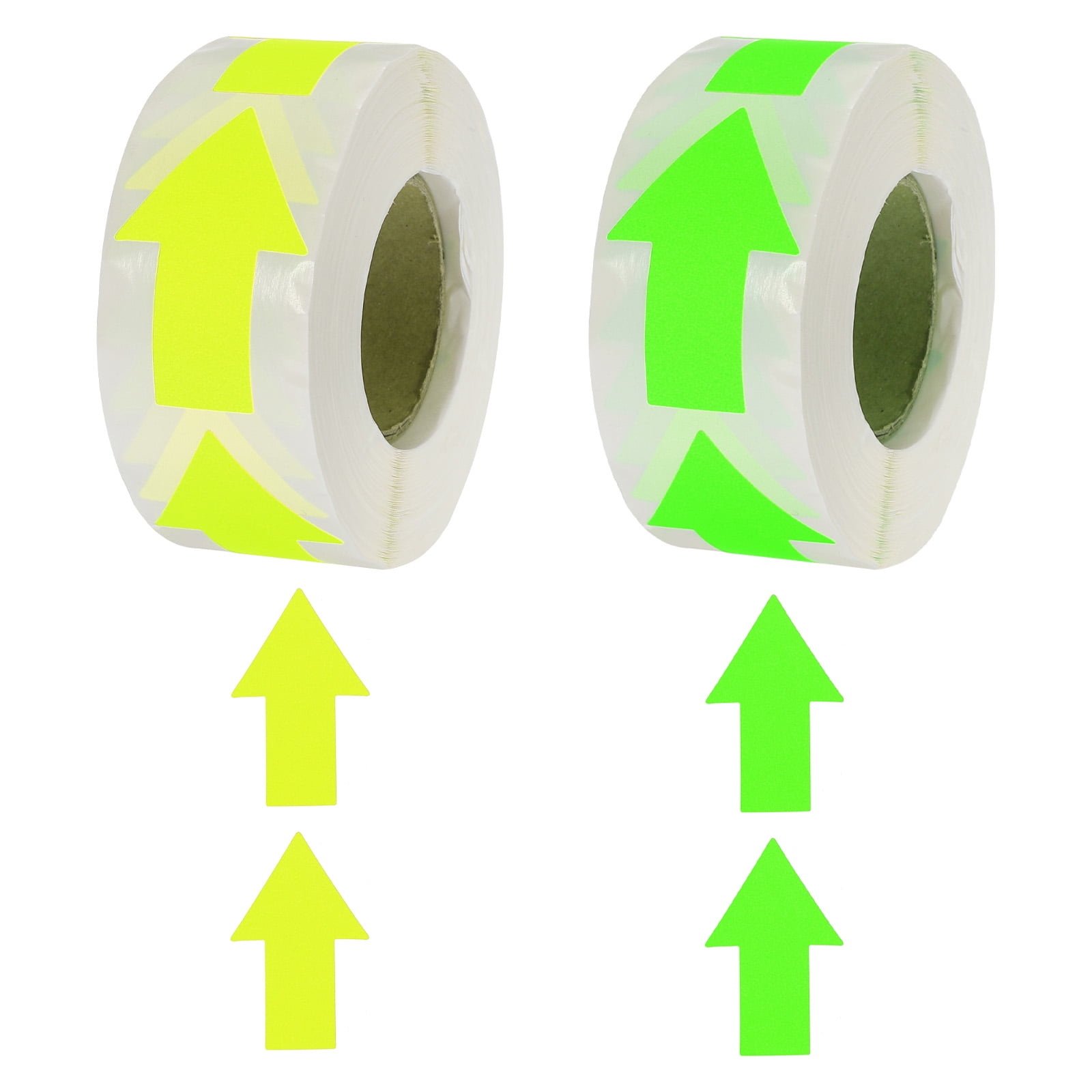 Arrow Sticker Labels 2Pcs 500 Count/Roll 1.3x2 Inch Fluorescent Yellow ...