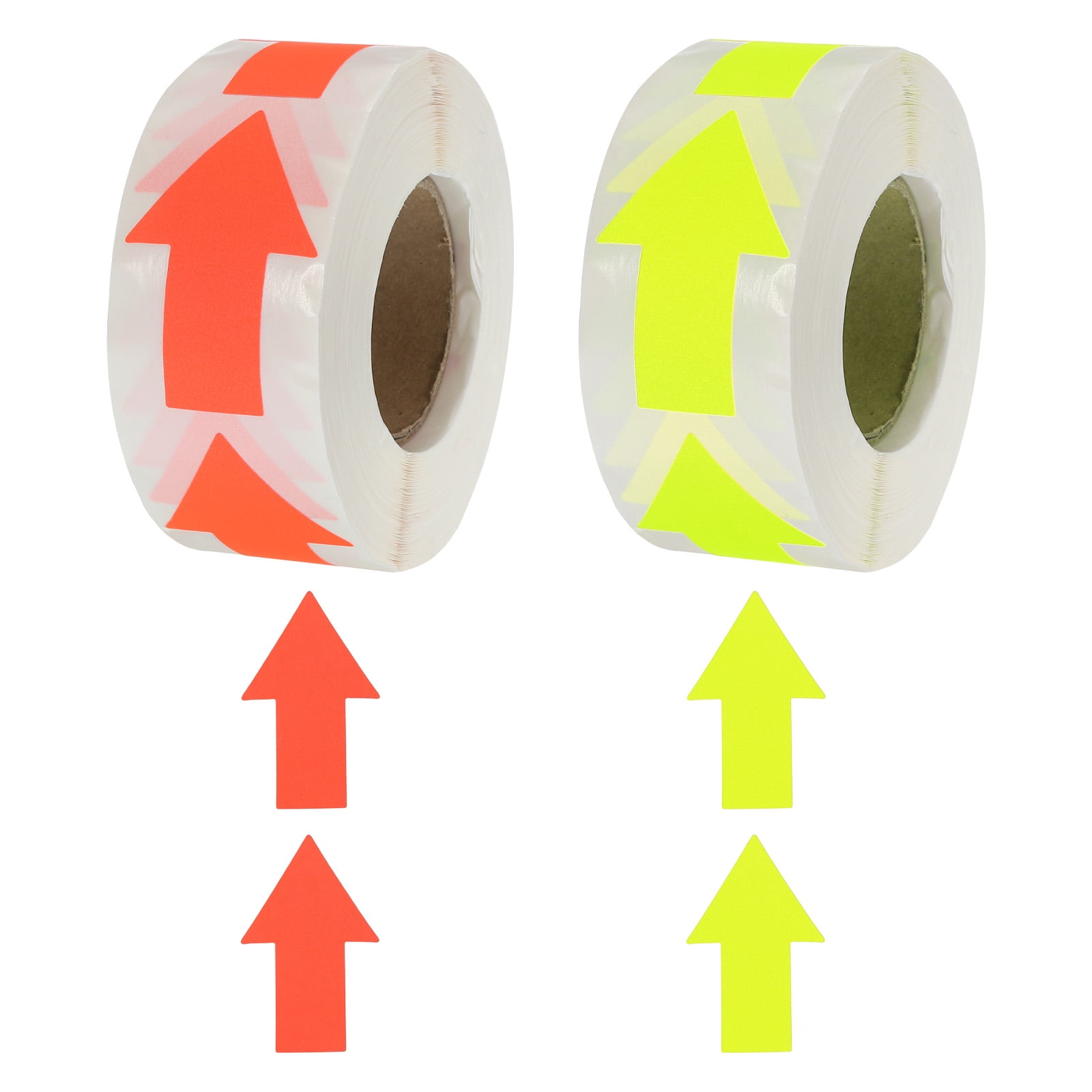 Arrow Sticker Labels 2Pcs 500 Count/Roll 1.3x2 Inch Fluorescent Yellow ...