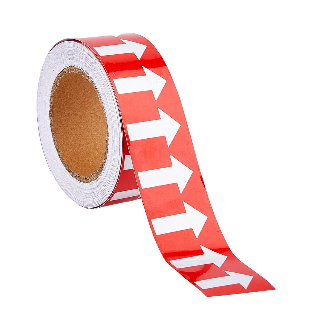 Arrow Stickers 65.6 ft Arrow Tape 4.8cm Pipe Reflective Marking ...