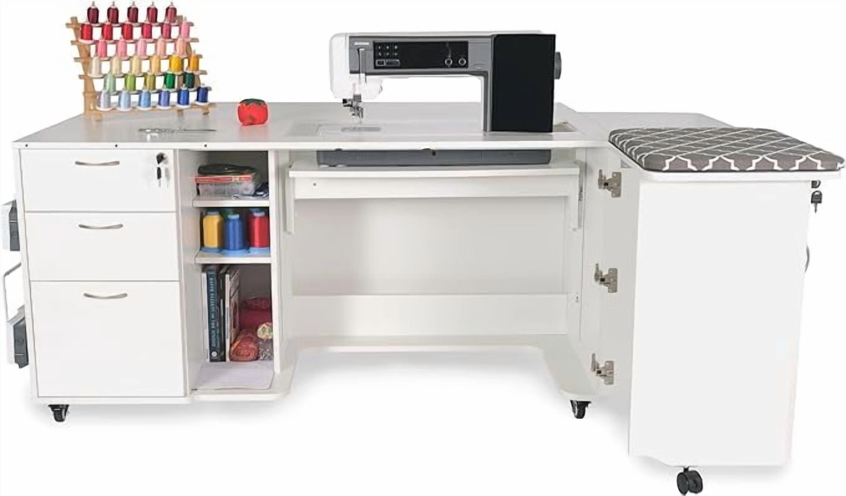 Arrow Sydney Hydraulic XL Sewing Cabinet - Teak - Walmart.com
