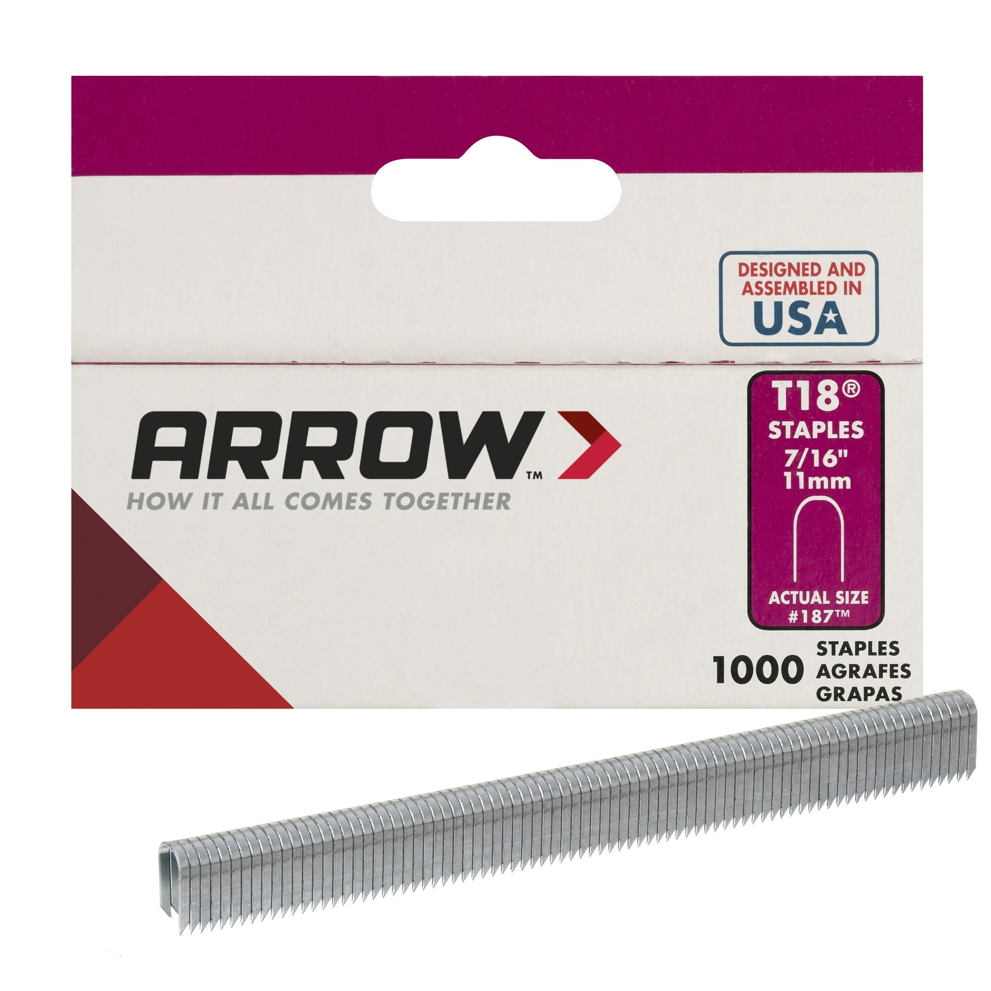 Arrow T18 7/16 in. Round-Crown Staples, 1,000 Pack - Walmart.com