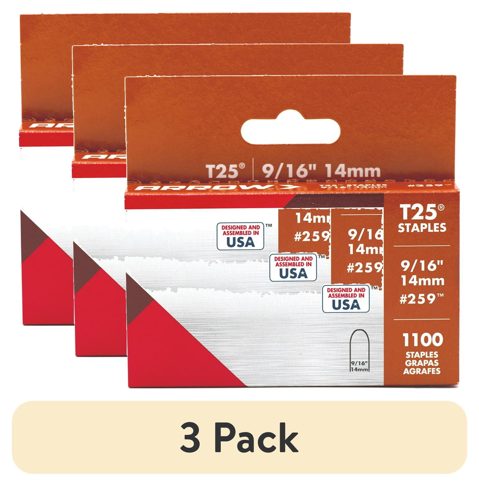(3 pack) Arrow T25 9/16" Heavy Duty Cable Staples - 1000 Count, for ...