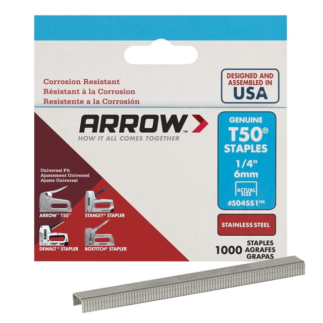Arrow T50 1/4-inch Heavy Duty Staples, 1000 Count - Walmart.com