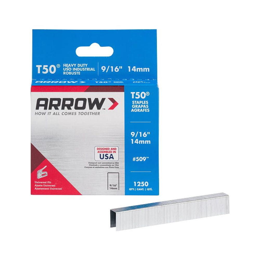 Arrow T50 9/16-inch Steel Staples, 1250 Pack - for Staple Guns and ...