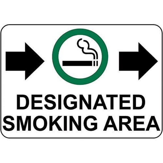Arrow Wall Decor Designated Smoking Area W Right Arrow Metal Sign ...