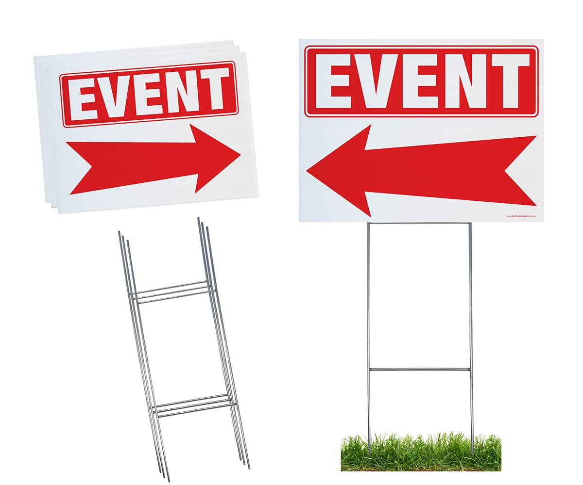 Arrow Yard Sign Kit for Events, 18x24 Double Sided Fade Proof Outdoor ...