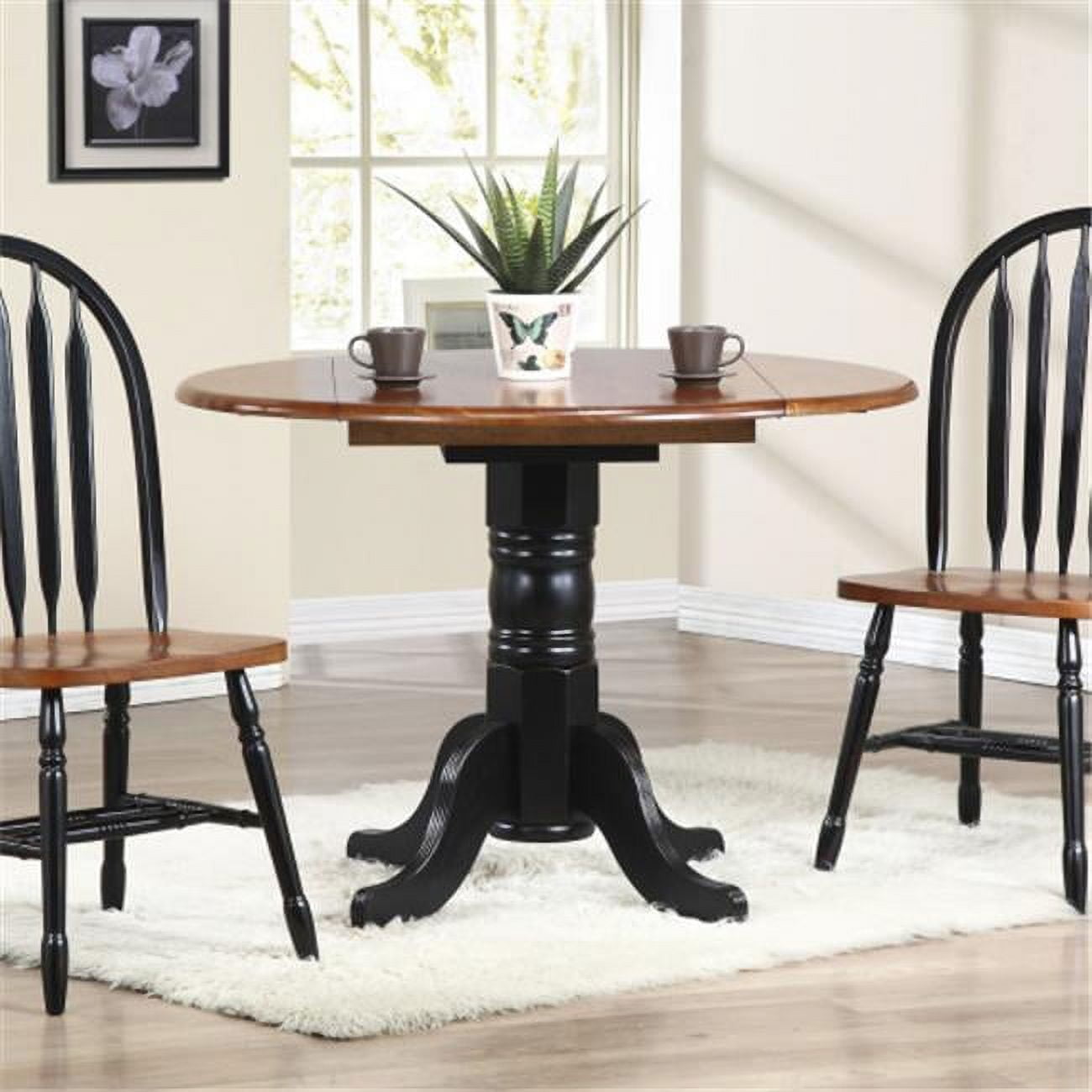 Arrowback Dining Chair in Antique Black and Cherry (Set of 2) - Walmart.com